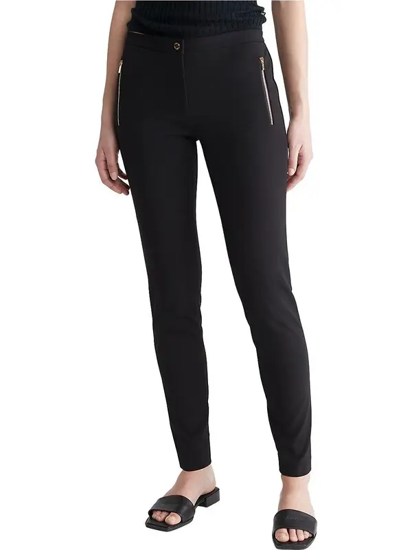 Calvin Klein Slim-fit Pants With Zip Pockets - Black