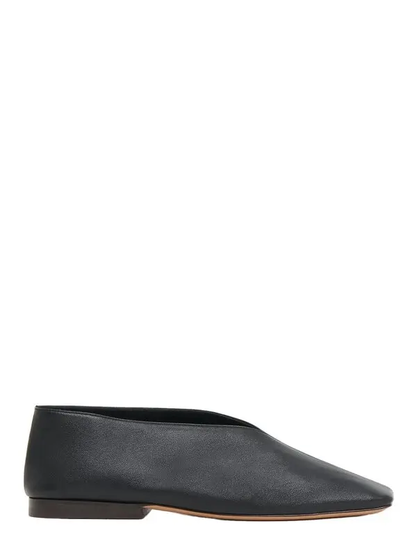 MANSUR GAVRIEL Square Suede Flat - Black