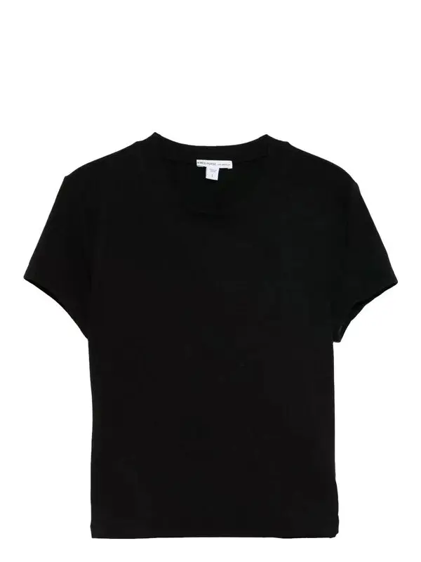 JAMES PERSE Cropped Short Sleeve T-shirt - Black