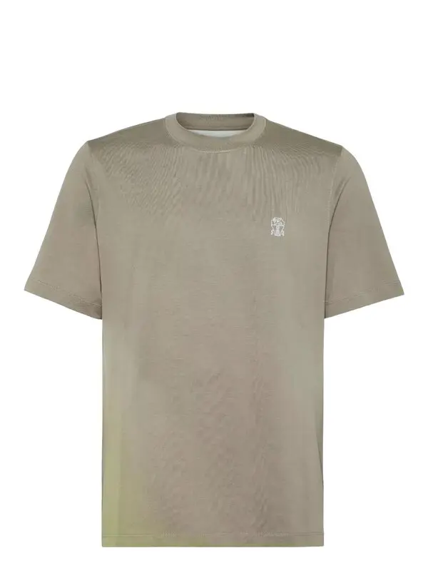 Brunello Cucinelli Logo-print T-shirt - Green