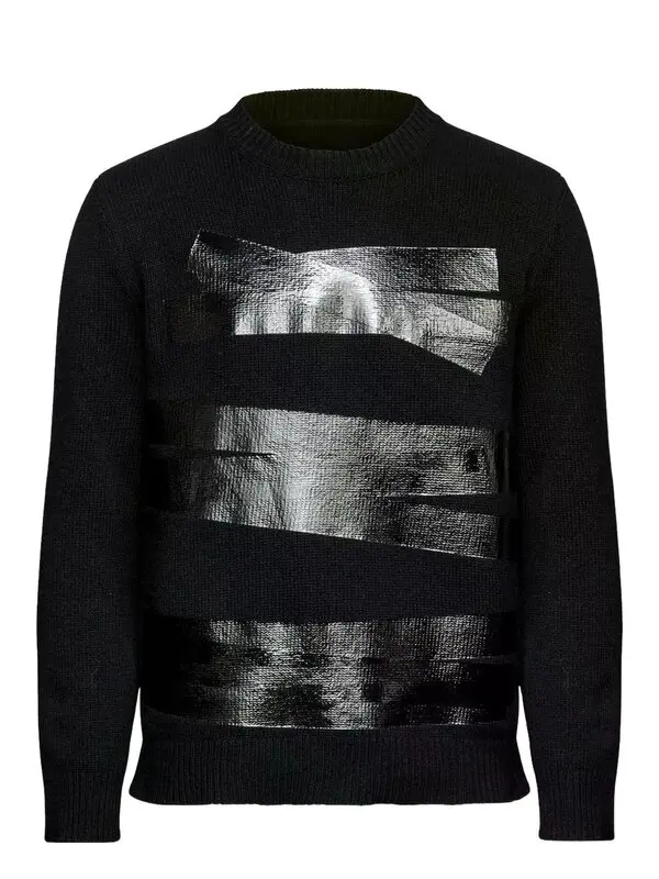 MAISON MARGIELA Metallic Stripe Knitted Sweater - Black