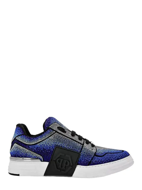 Philipp Plein Rhinestone-embellished Low Top Sneakers - Blue