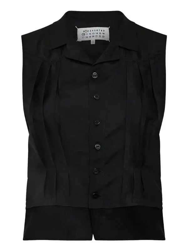 MAISON MARGIELA Pleated Vest - Black