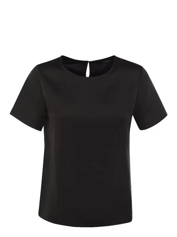 Max Mara Gilbert Satin And Jersey T-shirt - Black