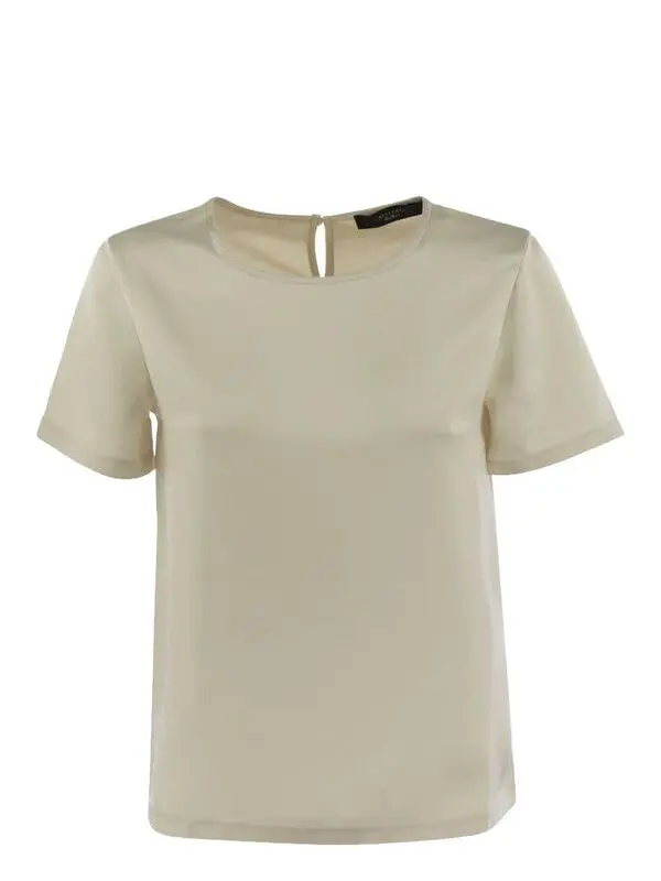 Max Mara Gilbert Satin And Jersey T-shirt - Beige