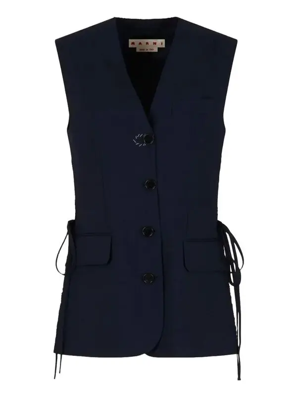 Marni Wool Waistcoat With Side Slits - Black