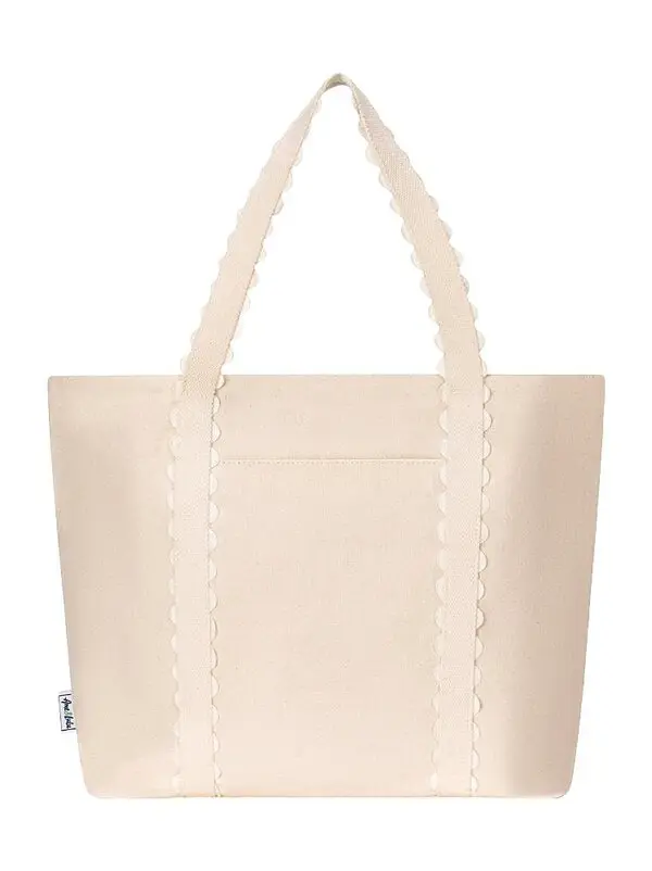 AME & LULU Nantucket Beach Tote - Natural With White