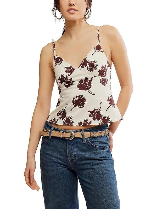 Free People Susie Printed Top - Bittersweet Combo