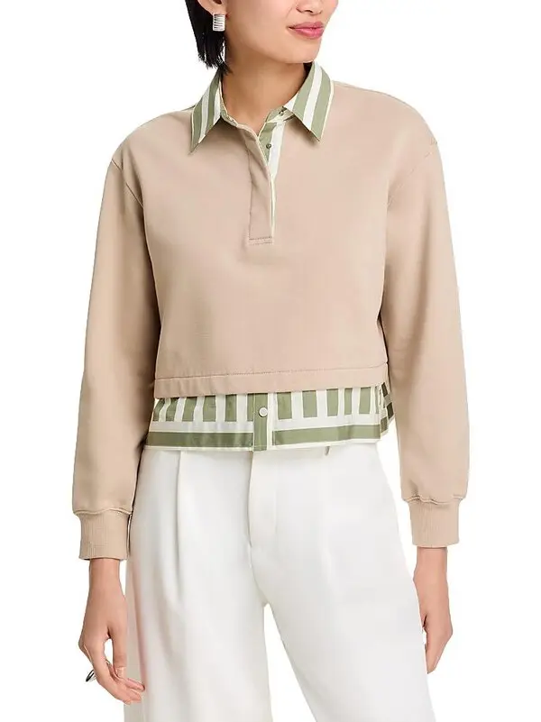 3.1 Phillip Lim Cropped Layered Sweatshirt - Concrete