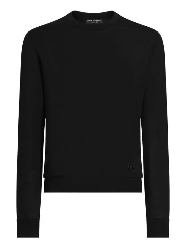Dolce & Gabbana Silk Crewneck Pullover - Black