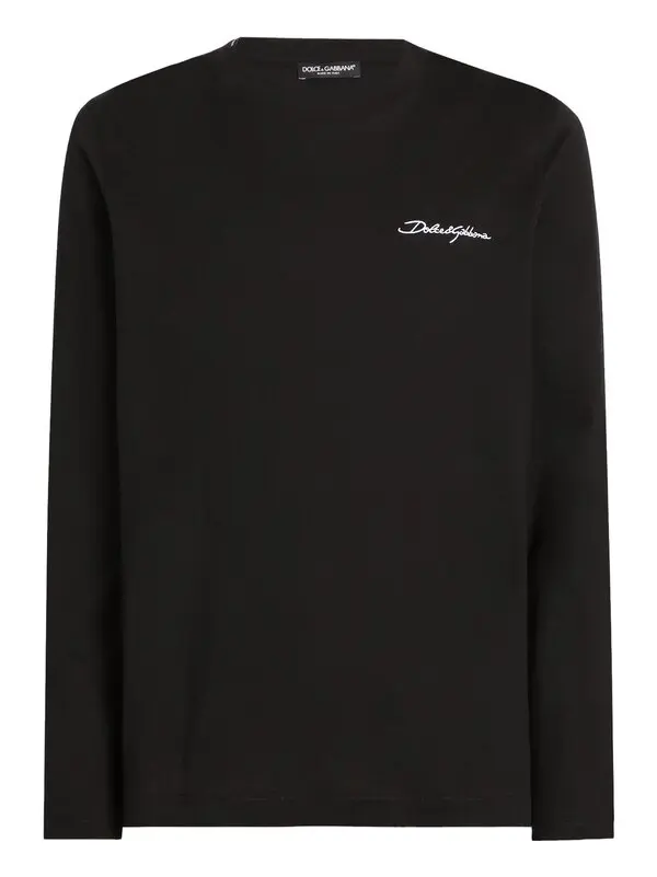 Dolce & Gabbana Cotton T-shirt With Embroidery - Black