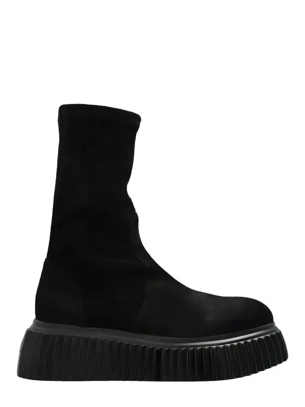 Agl Velour Ankle Boots - Black