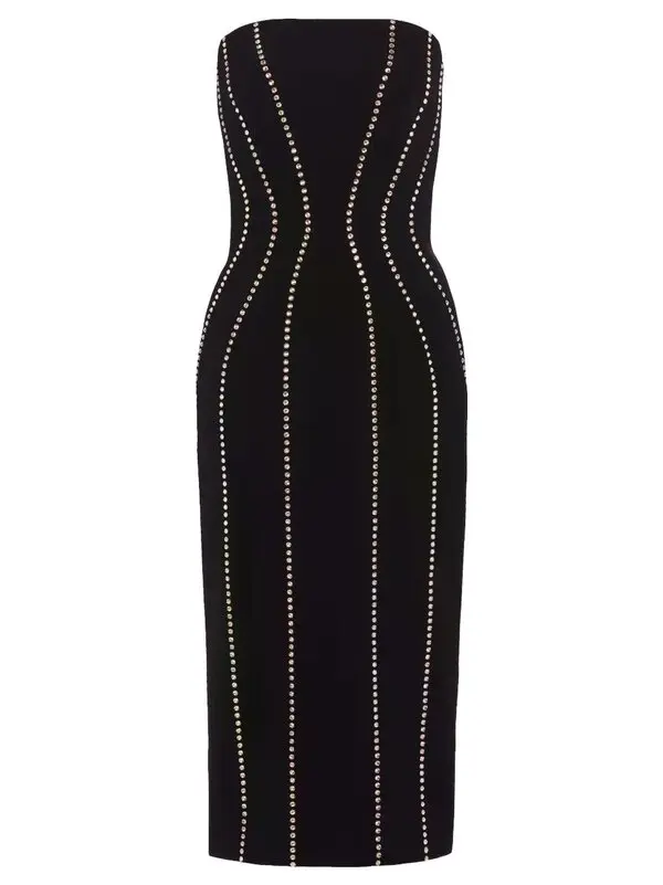 Jenny Packham Verity Studded Midi Dress - Black