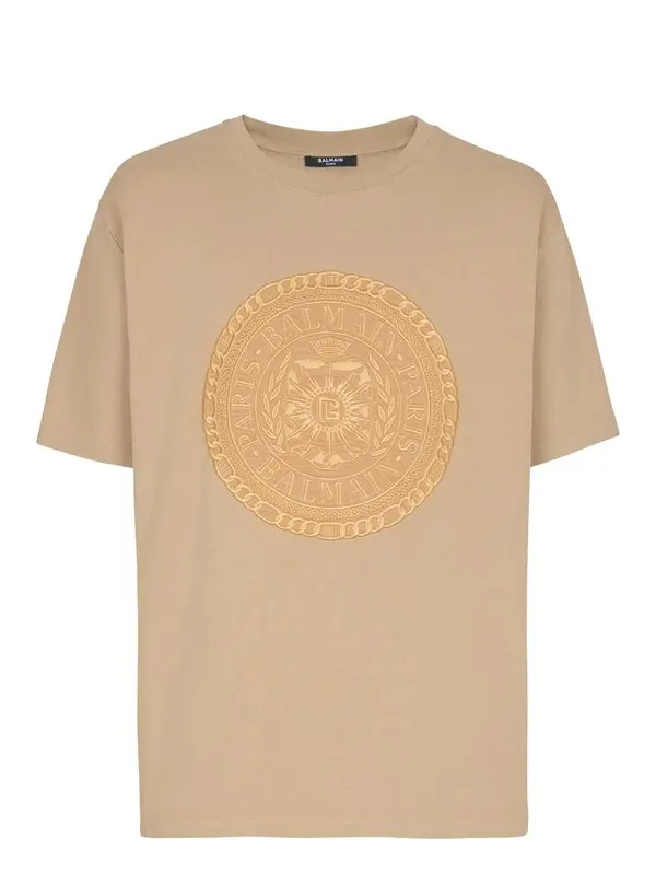 Balmain Embroidered Medallion T-shirt - Beige