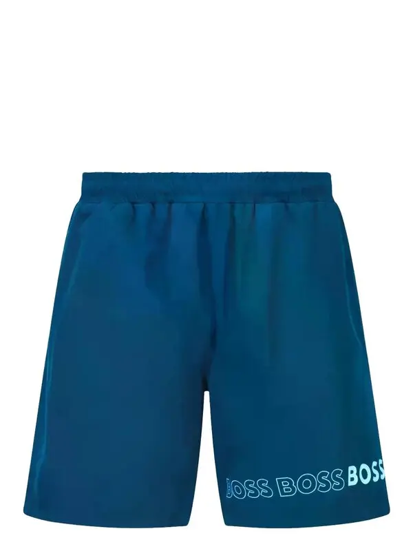 Hugo Logo-print Swim Shorts - Blue