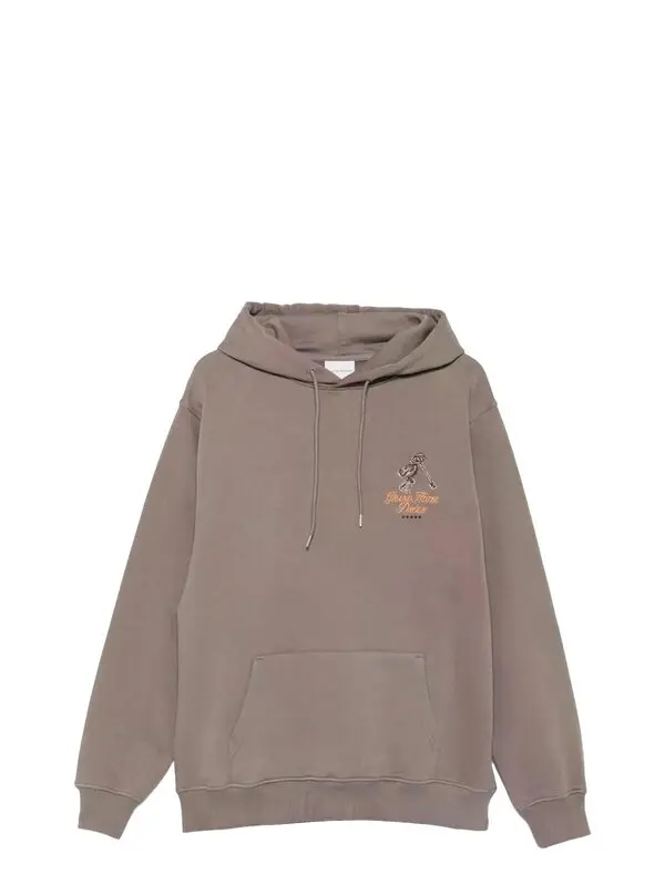 Drole De Monsieur Logo-embroidered Hoodie - Grey