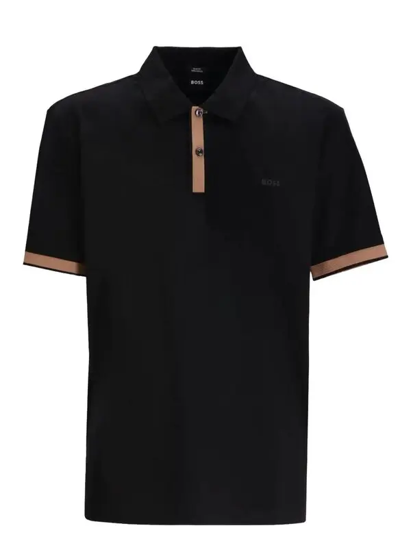 BOSS Contrast-trim Polo Shirt - Black