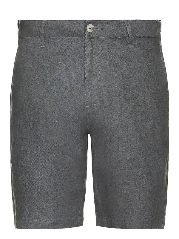 Onia Linen Fixed Waist Short - Gunmetal