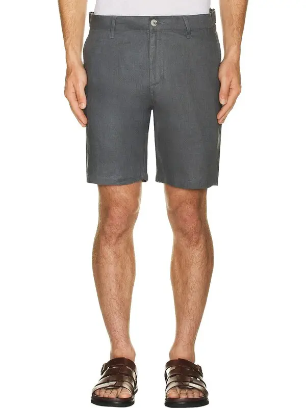Onia Linen Fixed Waist Short - Gunmetal