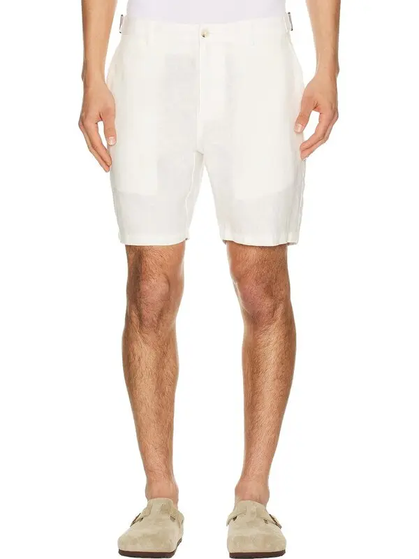 Onia Linen Fixed Waist Short - White