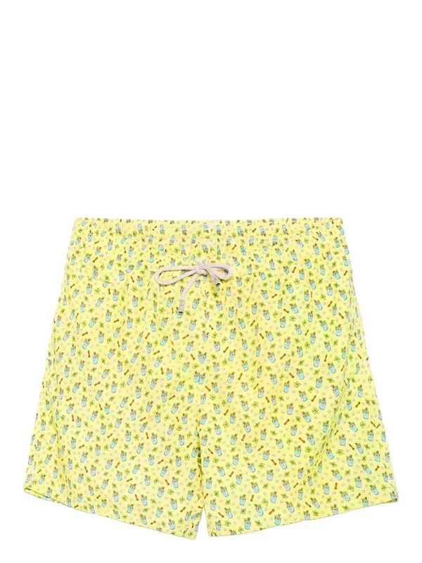MC2 SAINT BARTH Graphic-print Swim Shorts - Yellow