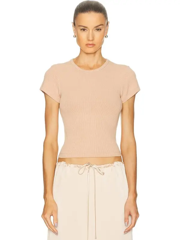 Sablyn Yael Cropped Baby Tee - Pink Sand