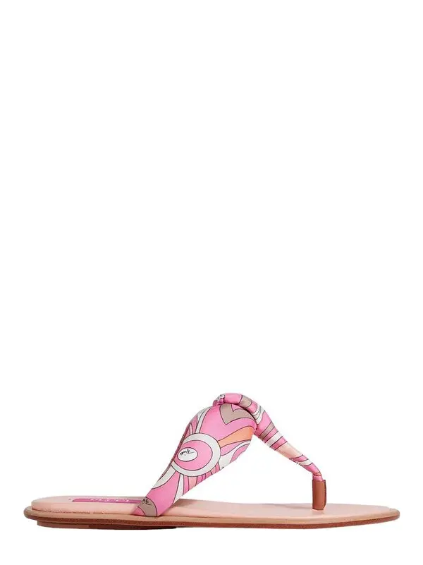 Emilio Pucci Padded Printed Twill Sandals - Pink