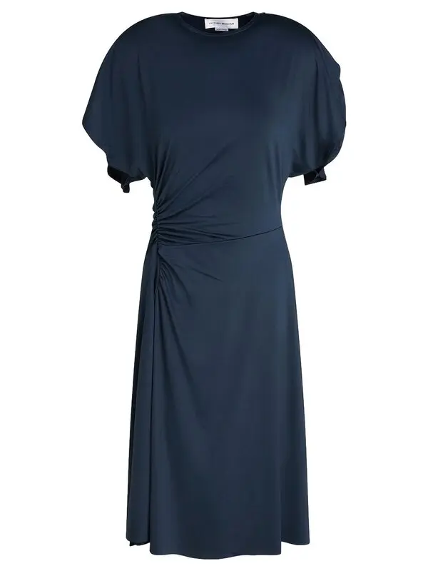 Victoria Beckham Ruched Stretch-jersey Dress - Navy