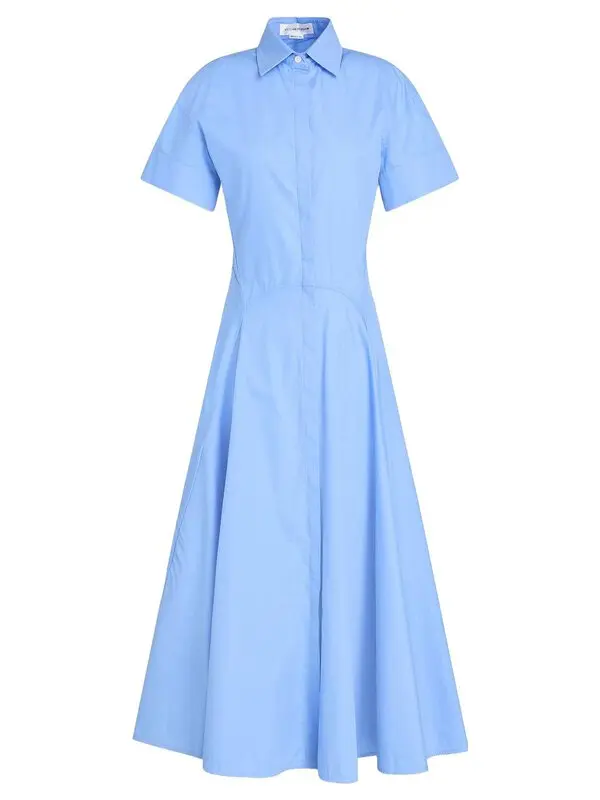 Victoria Beckham Cotton-poplin Midi Shirt Dress - Light Blue