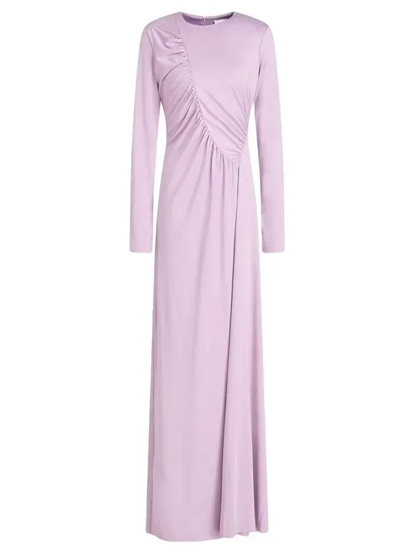 Victoria Beckham Ruched Jersey Gown - Lilac