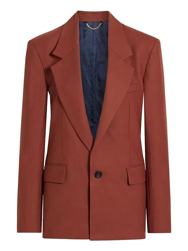 Victoria Beckham Twill Blazer - Brick