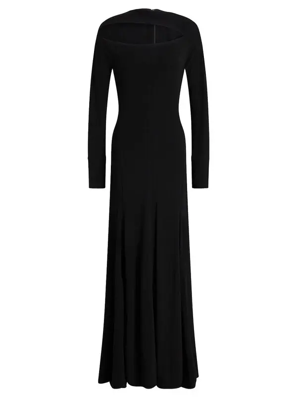 Victoria Beckham Cutout Jersey Maxi Dress - Black
