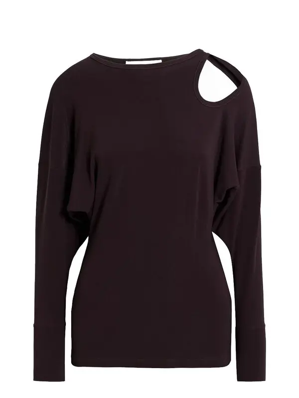 Victoria Beckham Cutout Jersey Top - Merlot