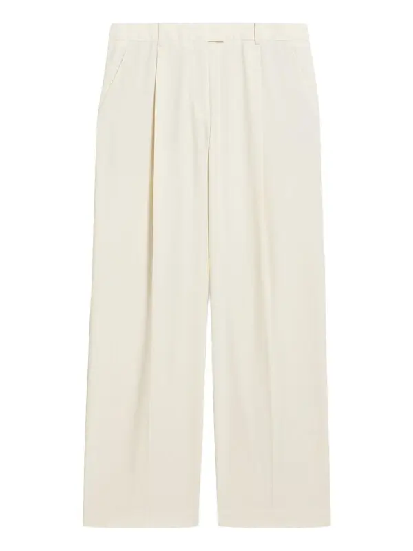 Another Tomorrow Wool-crepe Wide-leg Pants - Ivory