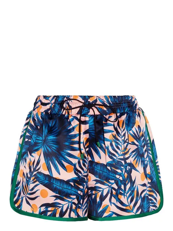 SJYP Printed Satin Shorts - Blue