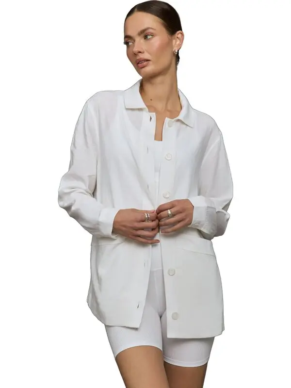 Carbon38 Linen Shirt Jacket - White