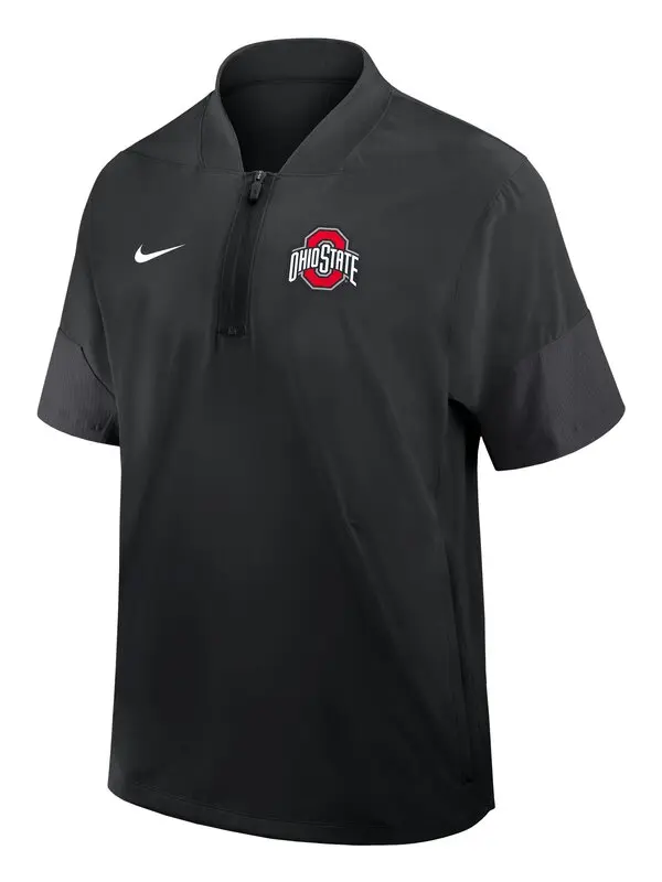 Nike Ohio State Sideline Coach 1/2-zip Short-sleeve Jacket - Black