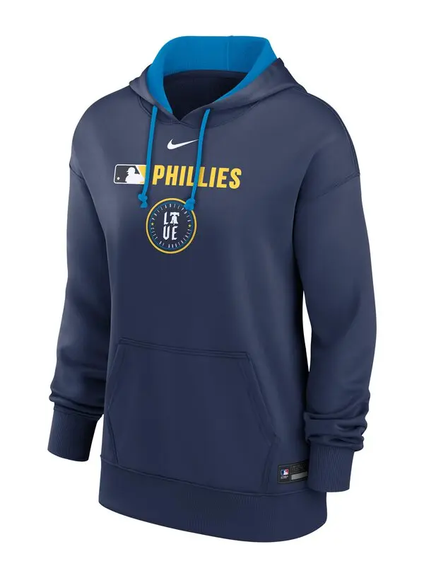 Nike Philadelphia Phillies City Connect Therma Mlb Pullover Hoodie - Blue