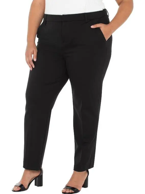 LIVERPOOL High Waist Tapered Ponte Pants - Black