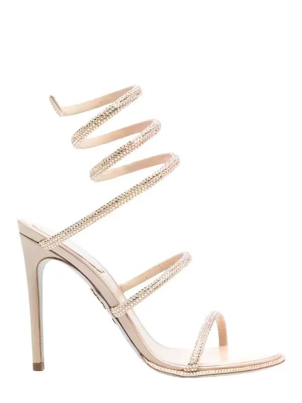 Rene Caovilla 100mm Cleo Embellished Sandals - Neutrals