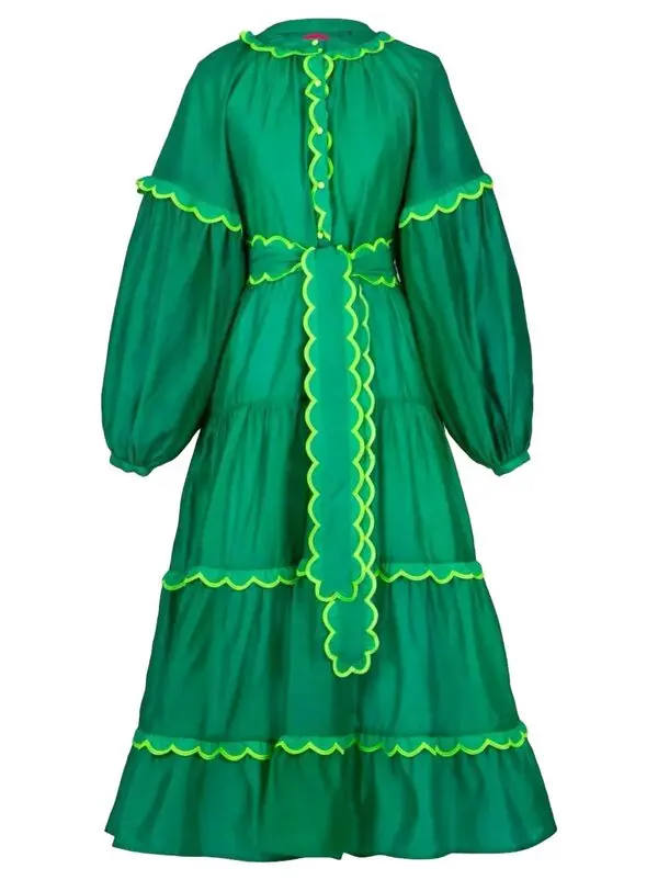 Celiab Ruffled Tiered Dress - Green