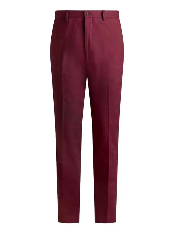 Etro Patterned Jacquard Straight-leg Trousers - Red
