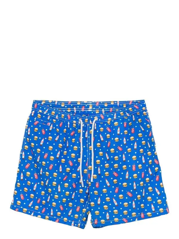 MC2 SAINT BARTH Graphic-print Swim Shorts - Blue