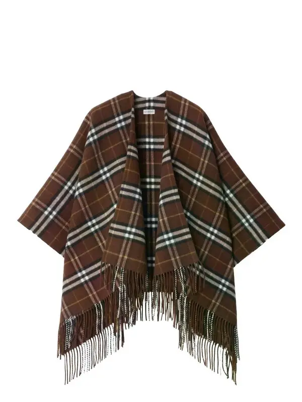 Burberry Tartan Cape - Brown