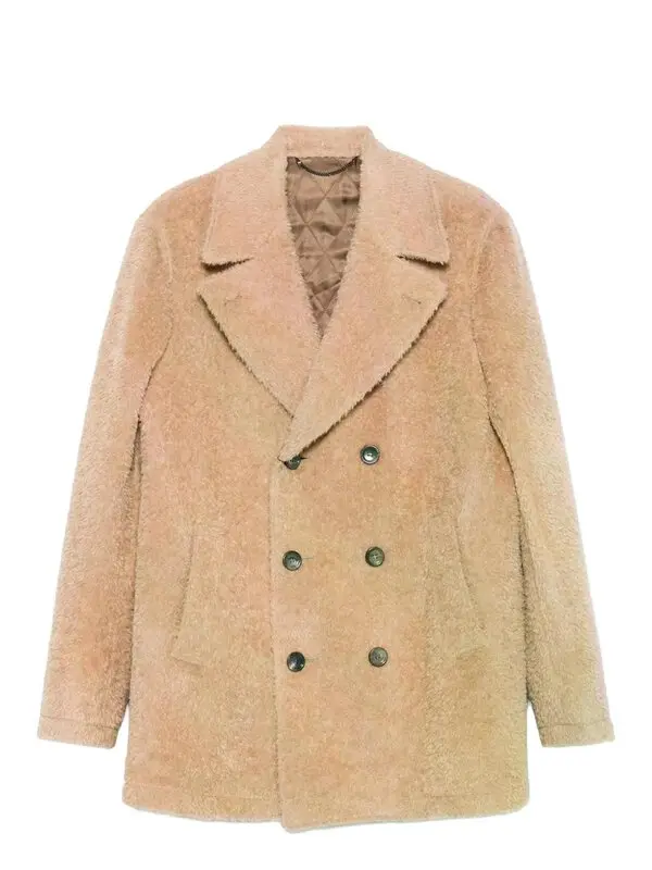 Canali Double-breasted Coat - Neutrals