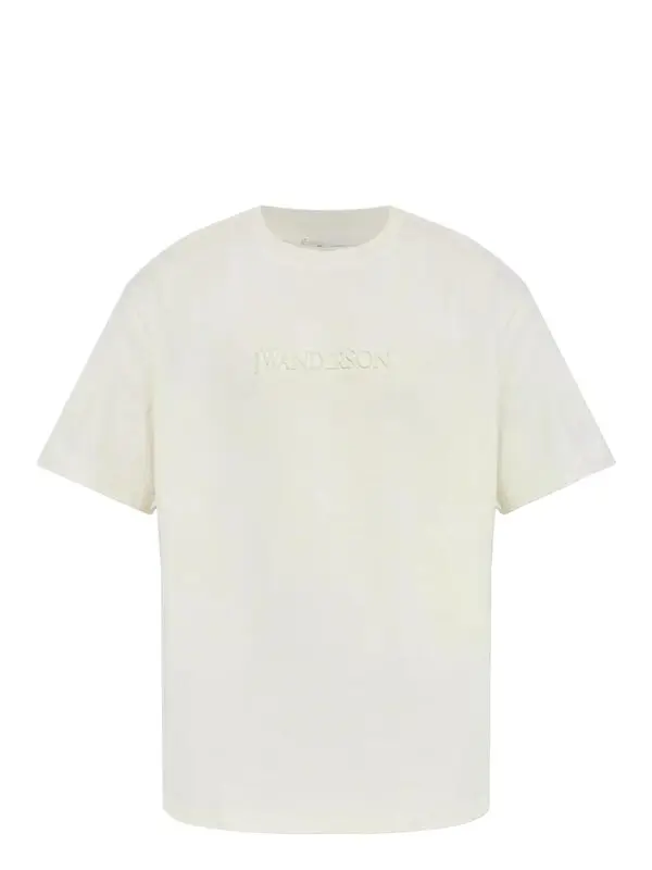 JW Anderson Flocked-logo T-shirt - Neutrals