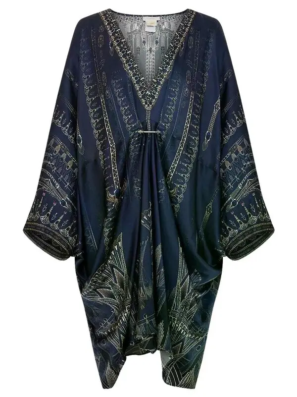 Camilla Embellished Kaftan Dress - Blue