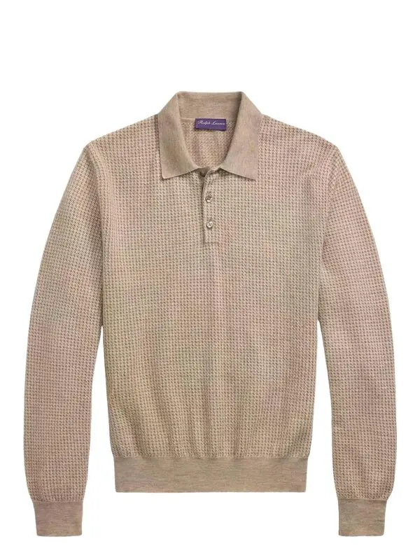 Ralph Lauren Purple Label Knitted Polo Shirt - Neutrals