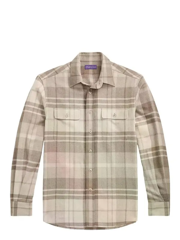 Ralph Lauren Purple Label Check-patterned Long-sleeve Shirt - Neutrals