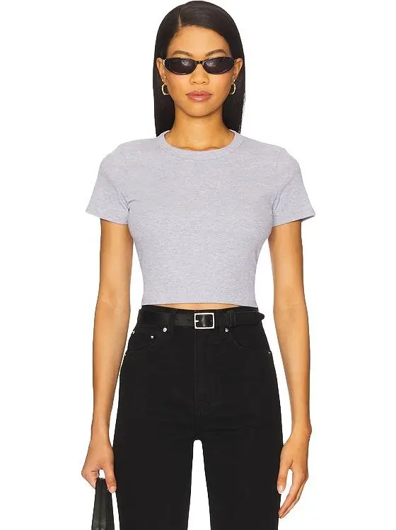 LESET Kelly Crop Slim Fit Tee - Heather Grey